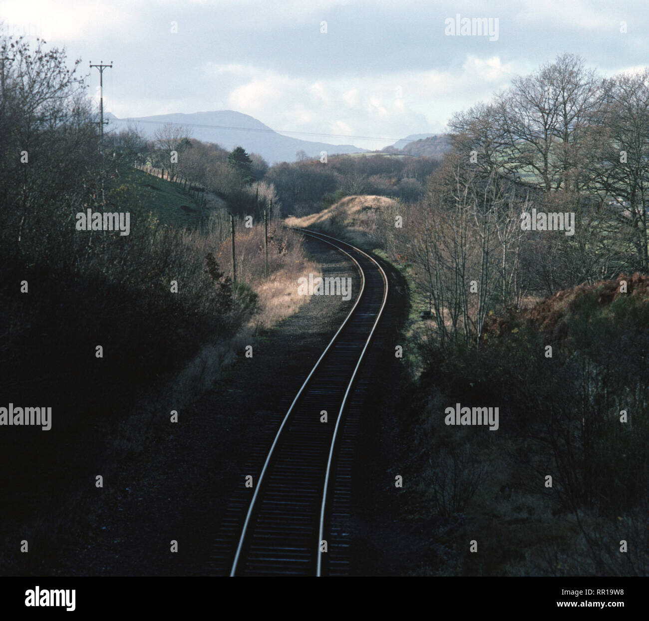 Oxenholme to Windermere railway line, Lake District, England Stock ...