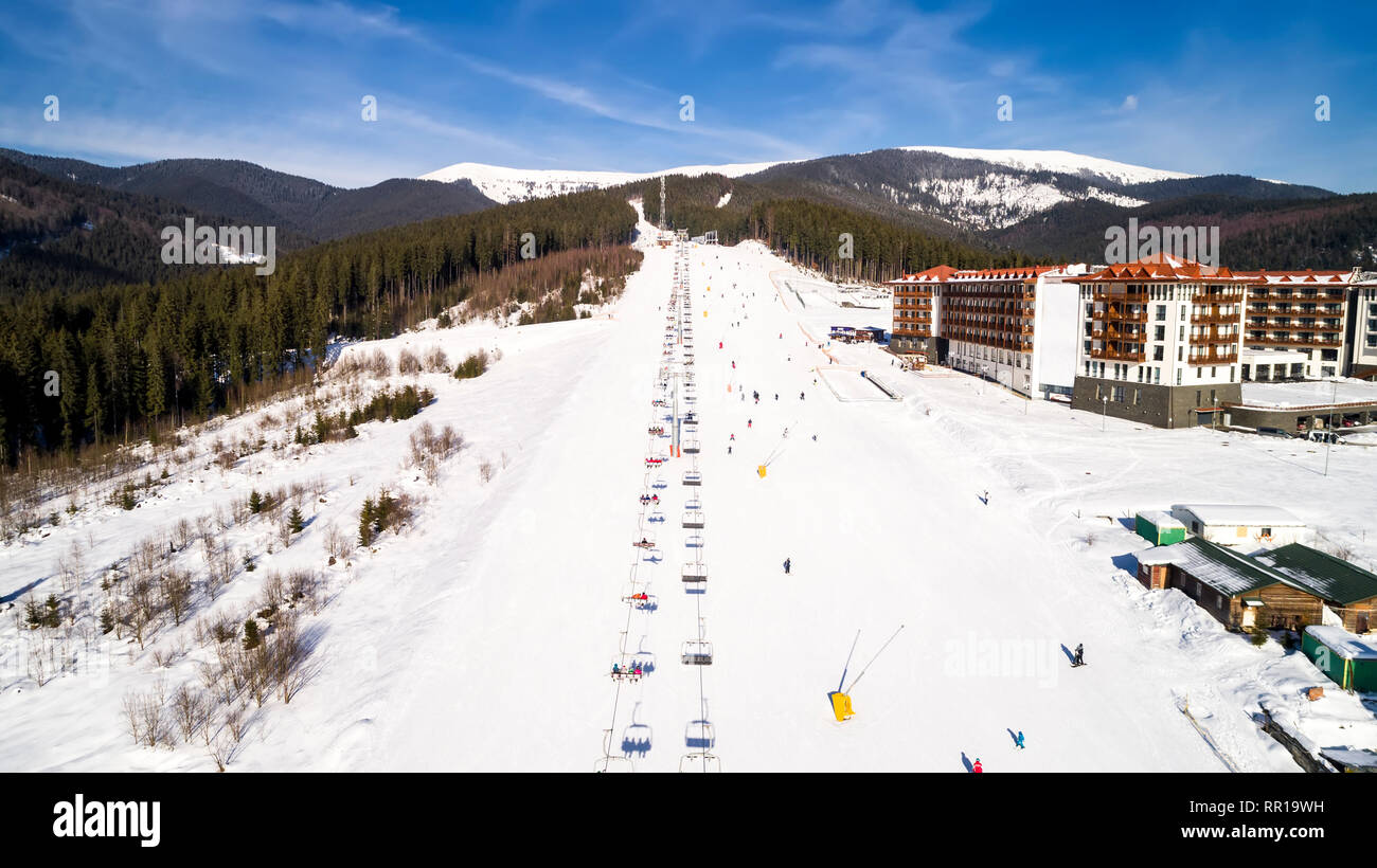 Aerial view skier in hi-res stock photography and images - Alamy