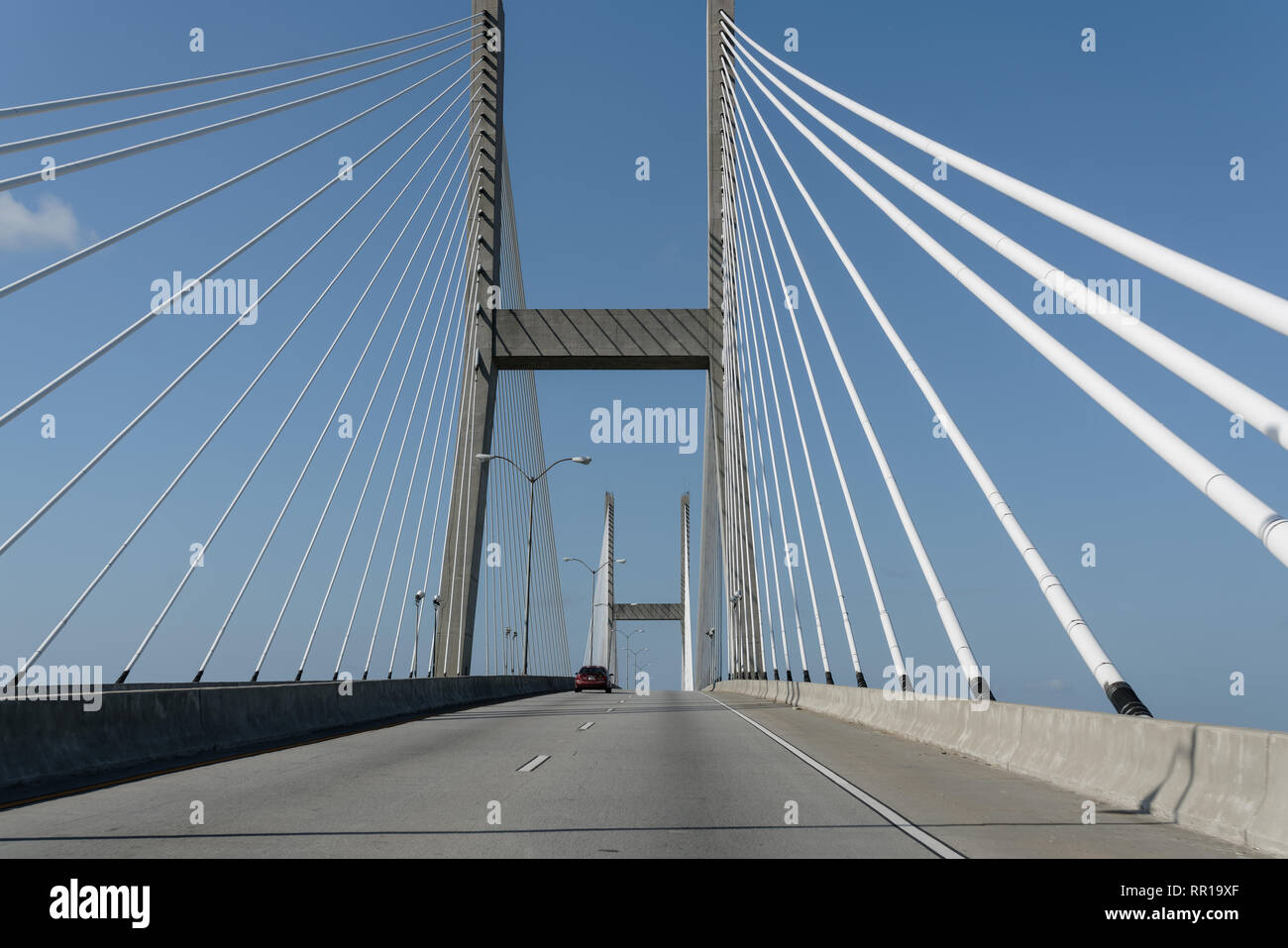 going over Talmadge Memorial Bridge in Savannah Georgia Stock Photo - Alamy