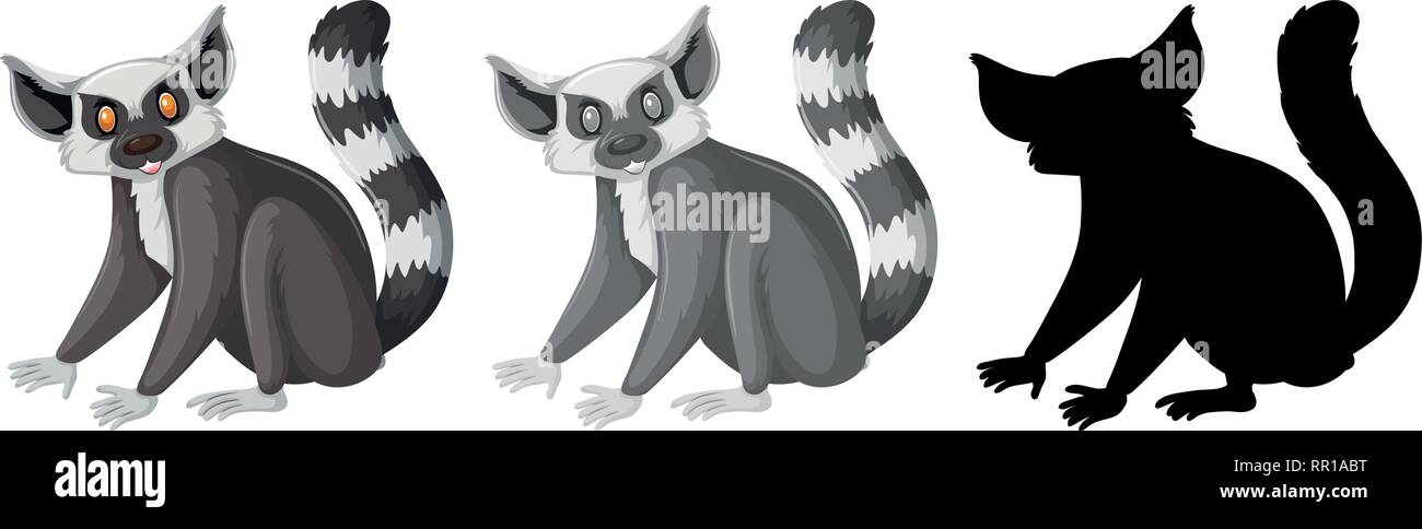 Set of lemur character illustration Stock Vector Image & Art - Alamy