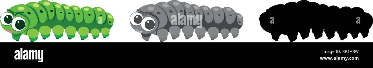 Set of caterpillar character illustration Stock Vector Image & Art - Alamy