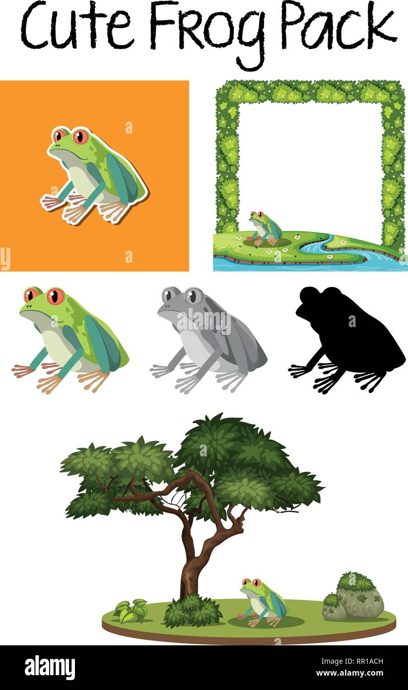 A pack of cute frog illustration Stock Vector Image & Art - Alamy