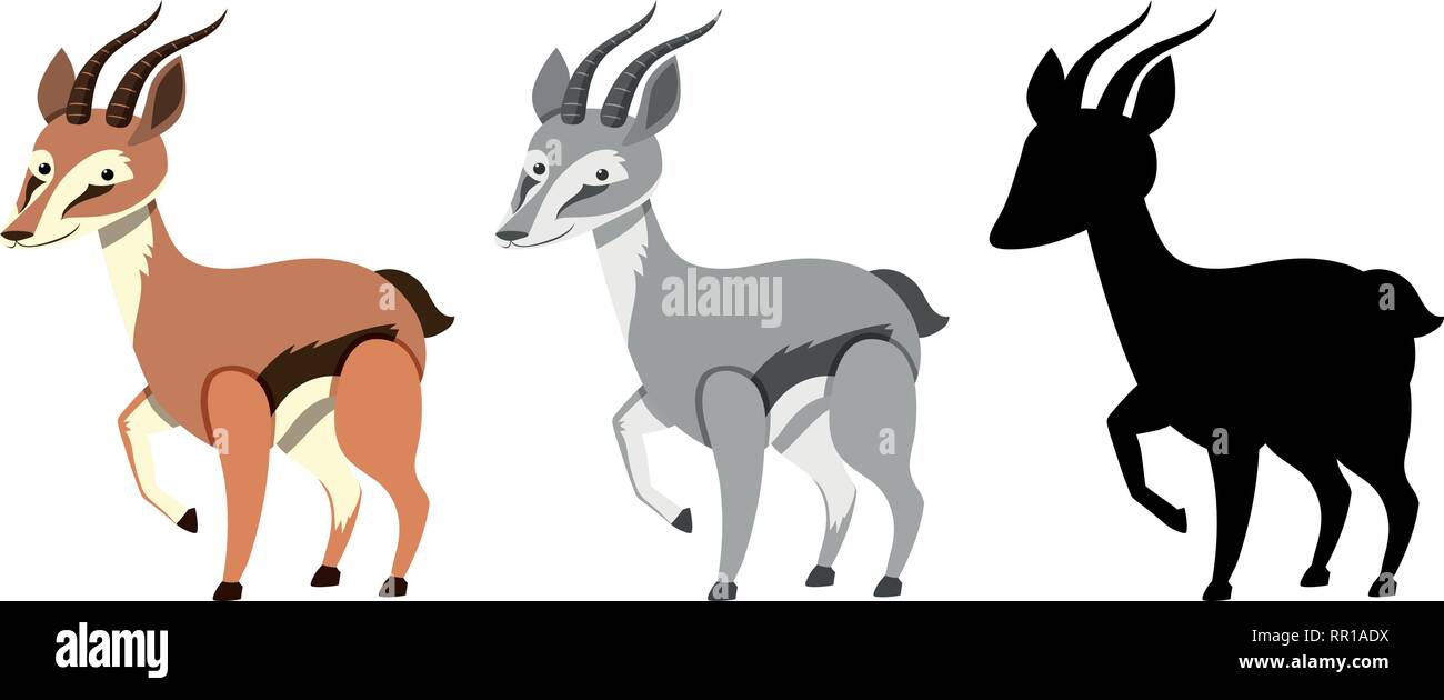 Set of gazelle character illustration Stock Vector Image & Art - Alamy