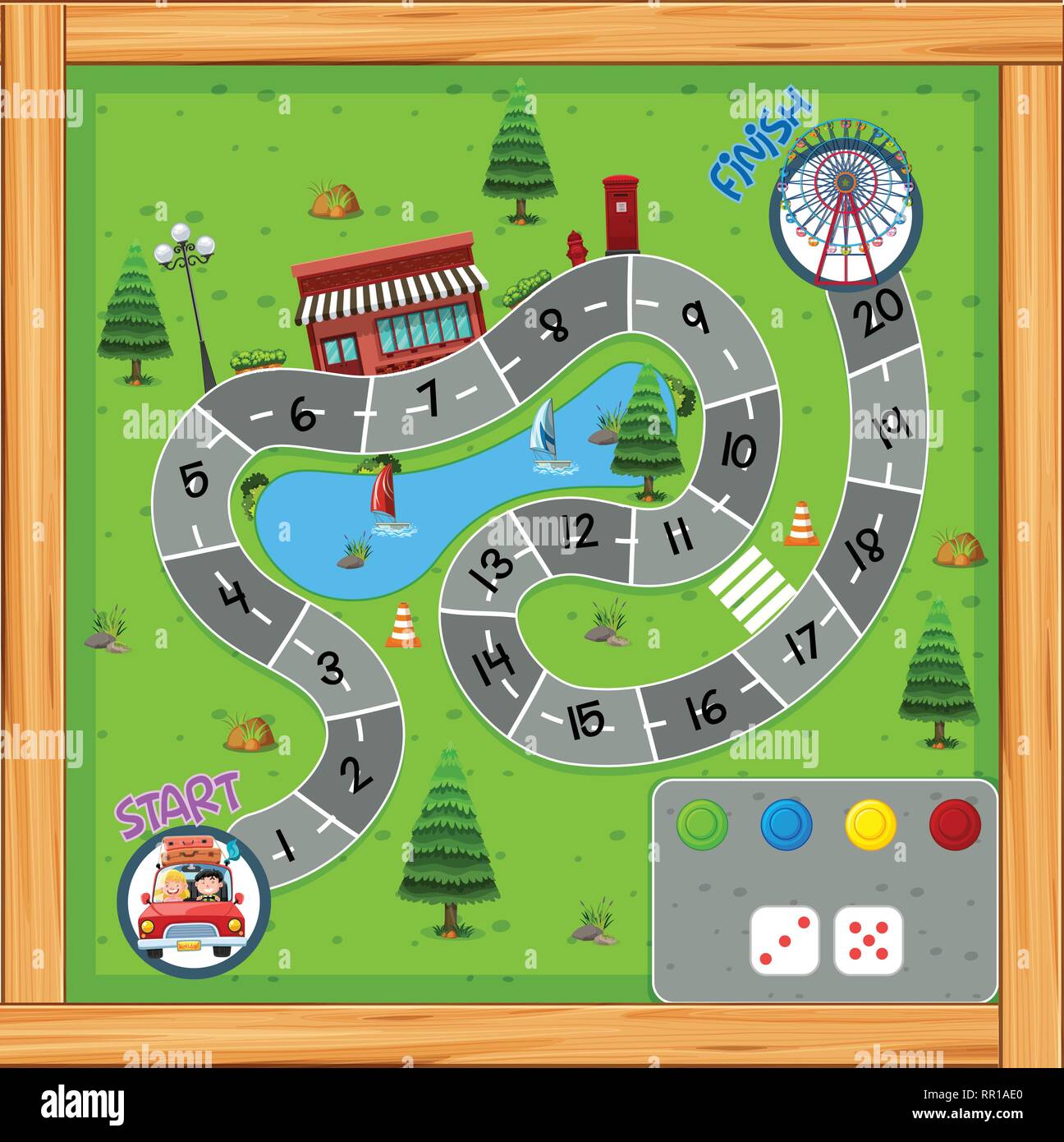 Road trip game board illustration Stock Vector Image & Art - Alamy