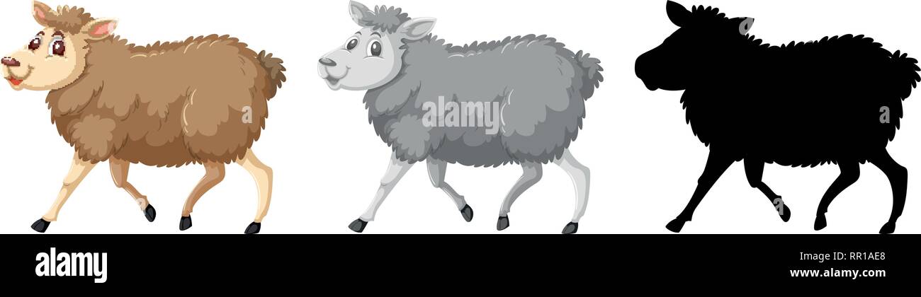 Set of sheep character illustration Stock Vector Image & Art - Alamy