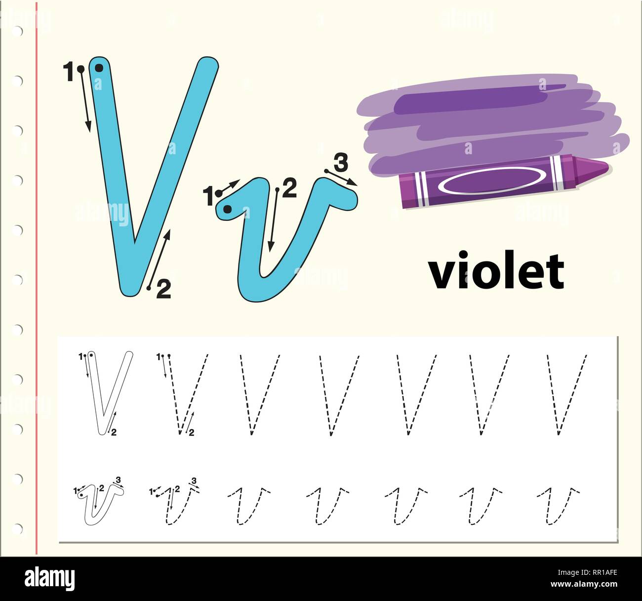 Write the letter V english card illustration Stock Vector Image & Art ...