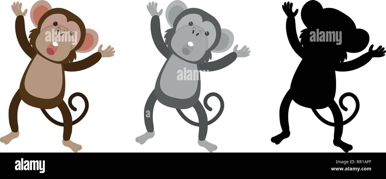 Set of monkey character illustration Stock Vector Image & Art - Alamy