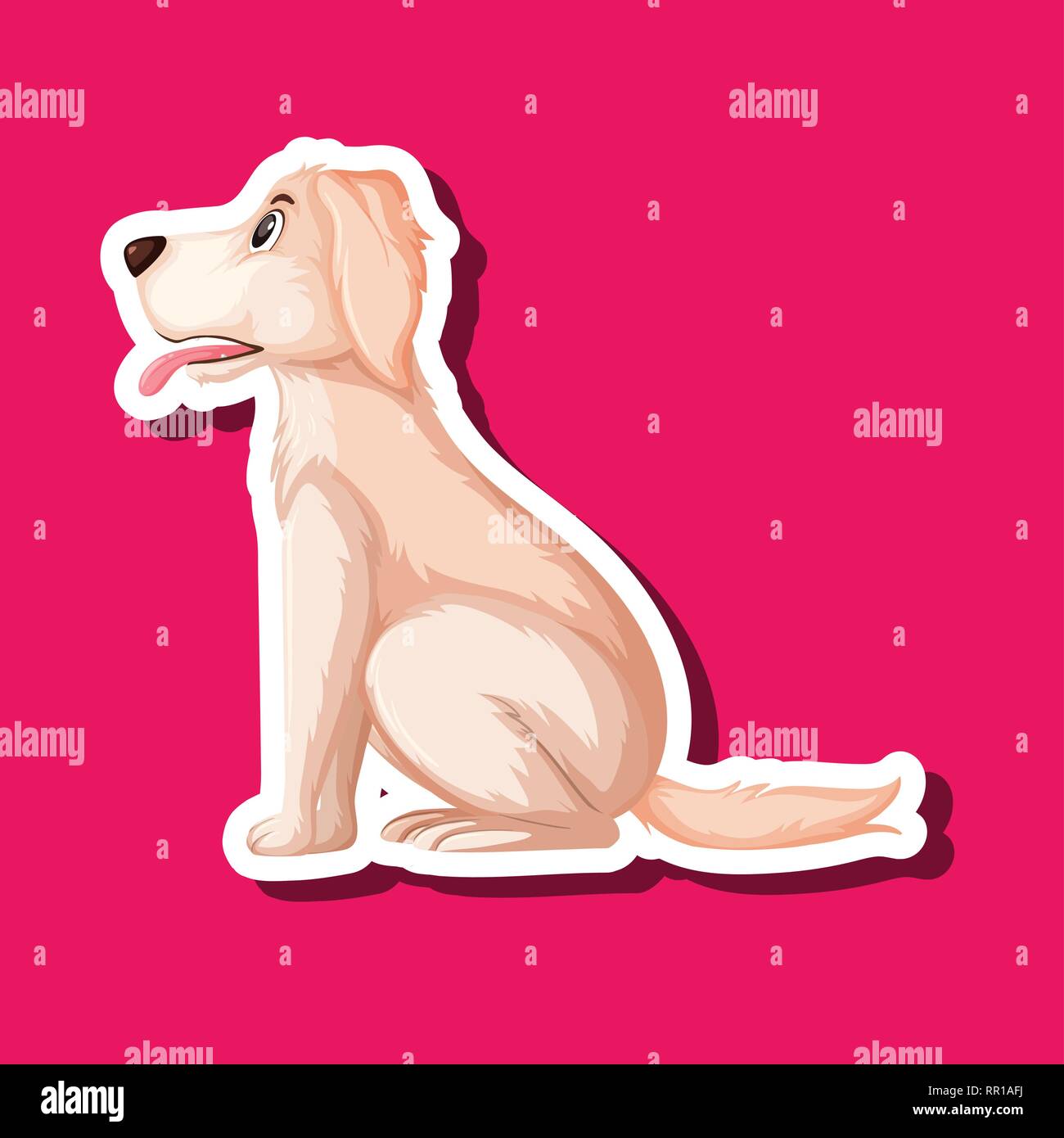A golden retriever sticker illustration Stock Vector Image & Art - Alamy