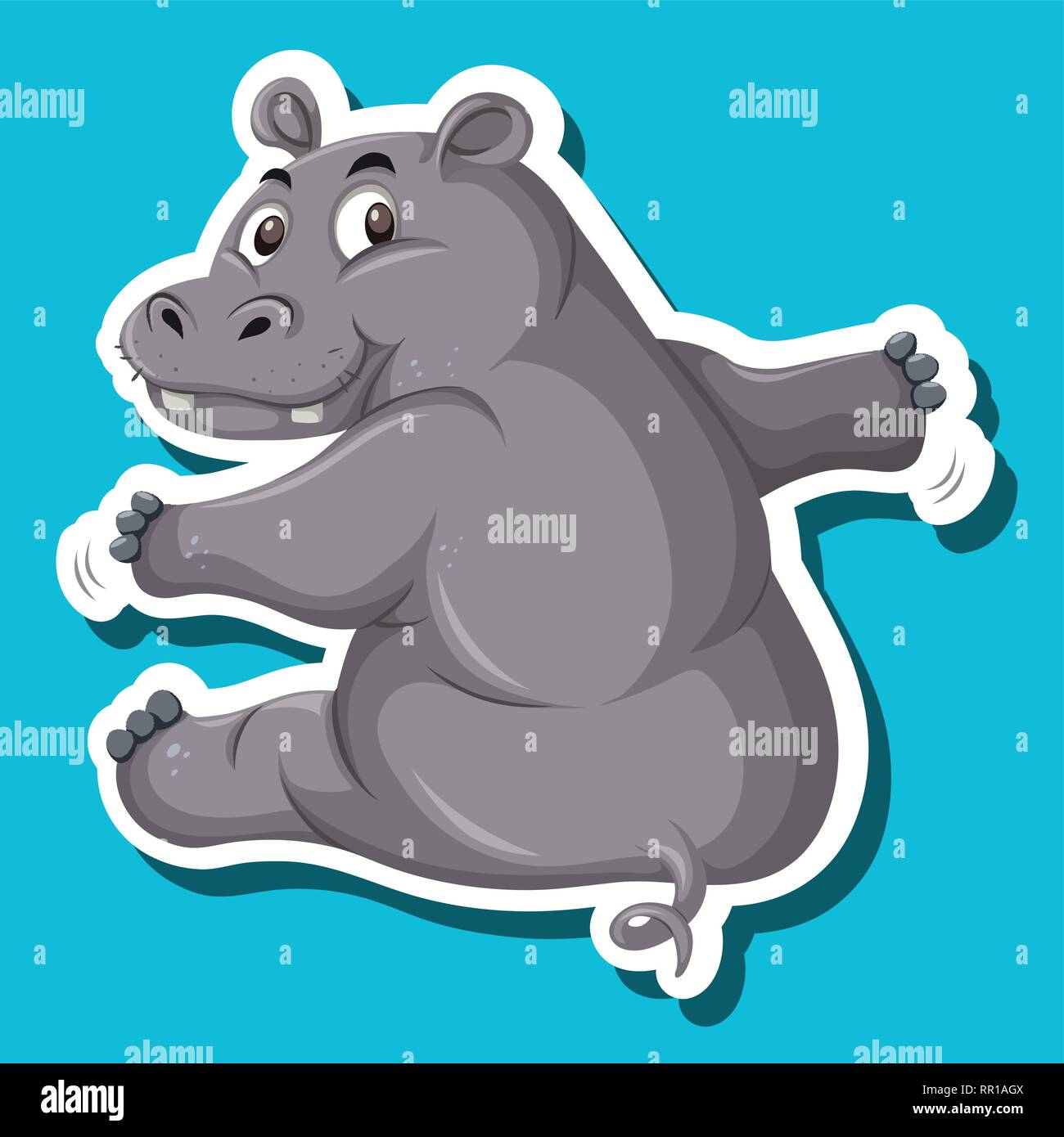A simple hippopotamus sticker illustration Stock Vector Image & Art - Alamy