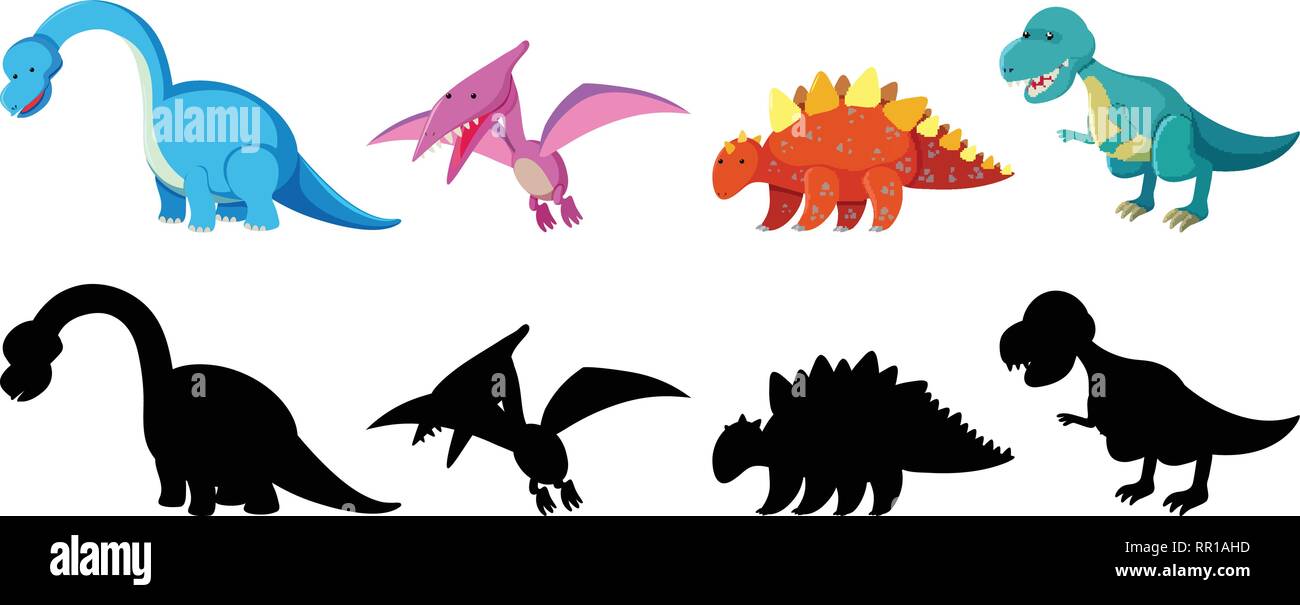 Set of dinosaur character illustration Stock Vector Image & Art - Alamy