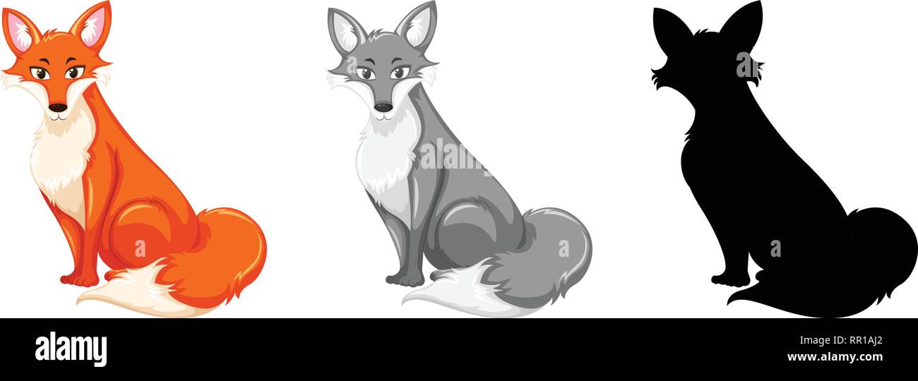 Set of red fox character illustration Stock Vector Image & Art - Alamy