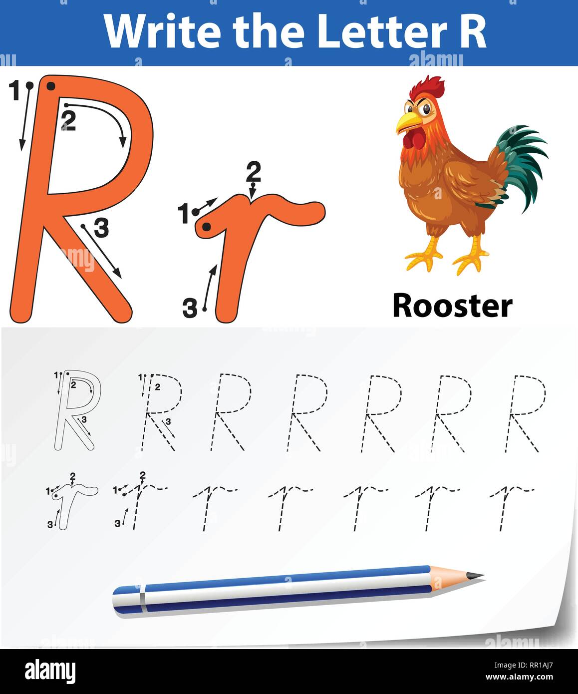 Write the letter r english card illustration Stock Vector Image & Art ...