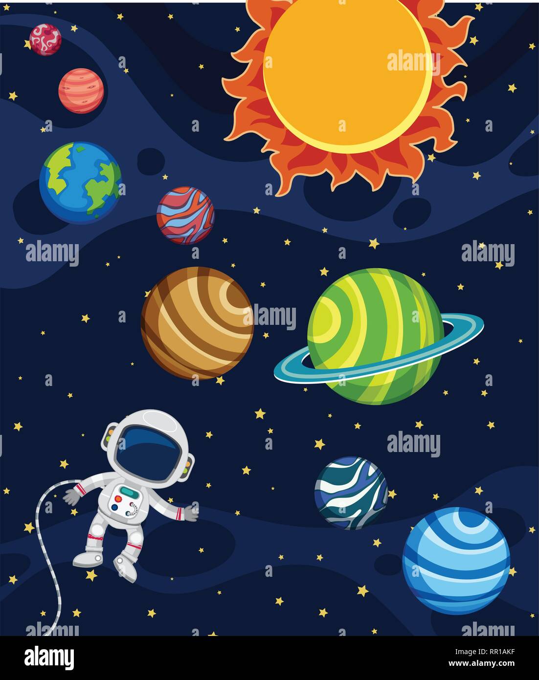 A solar system scene illustration Stock Vector Image & Art - Alamy