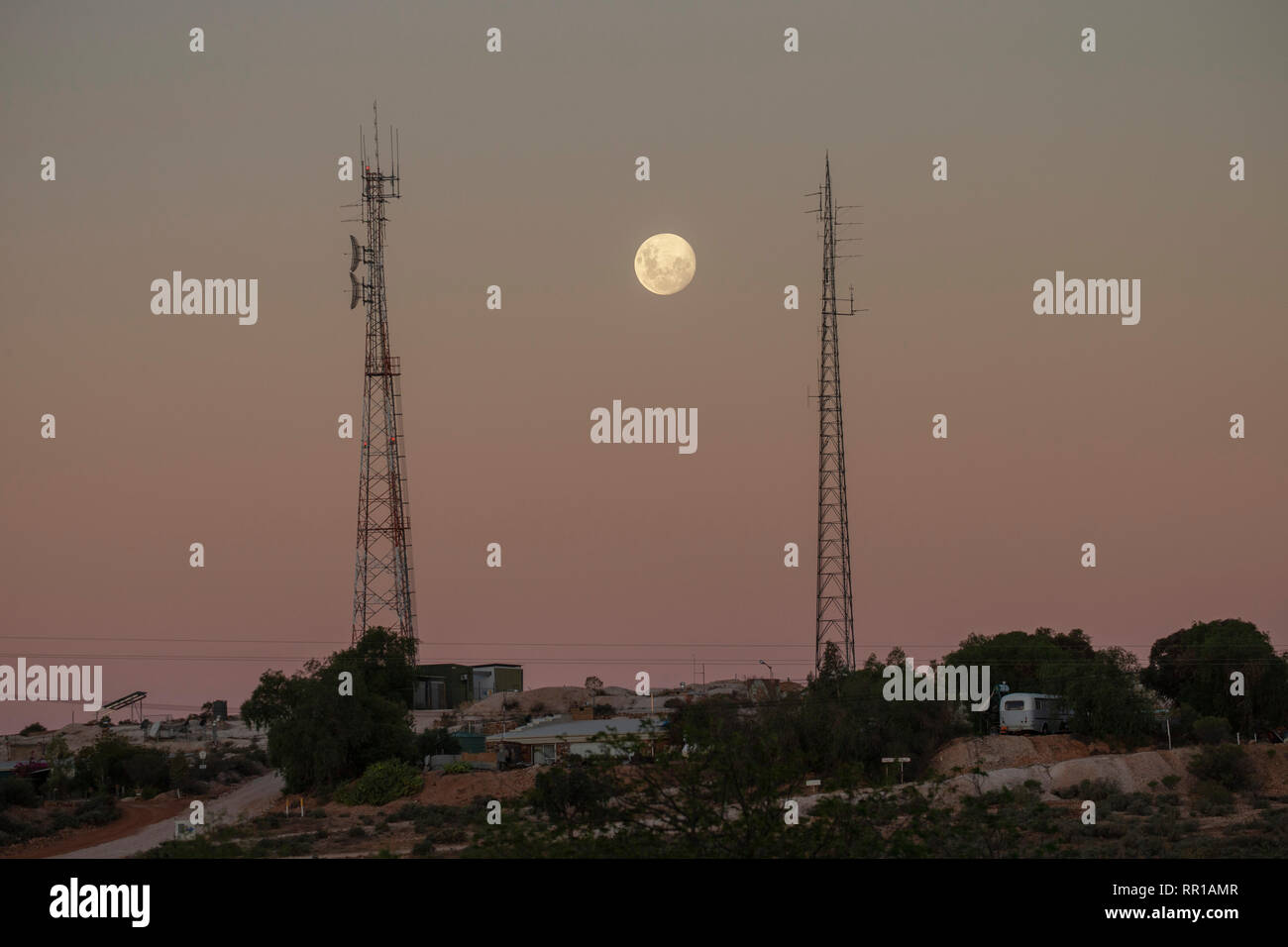 Communication towers in outback Australia Stock Photo - Alamy