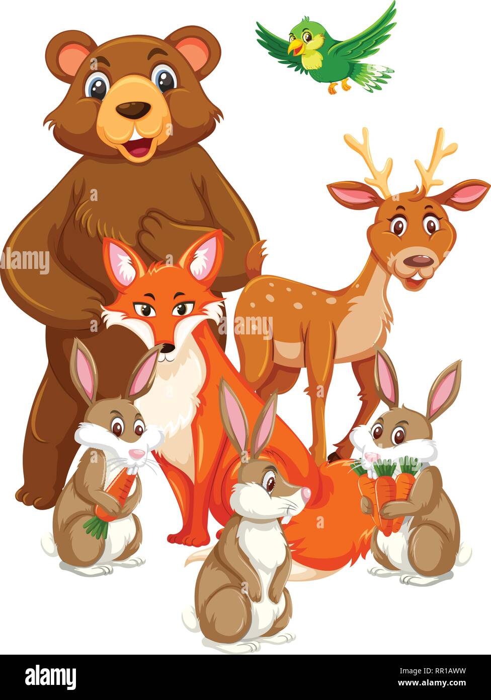 Group of animals character illustration Stock Vector Image & Art - Alamy