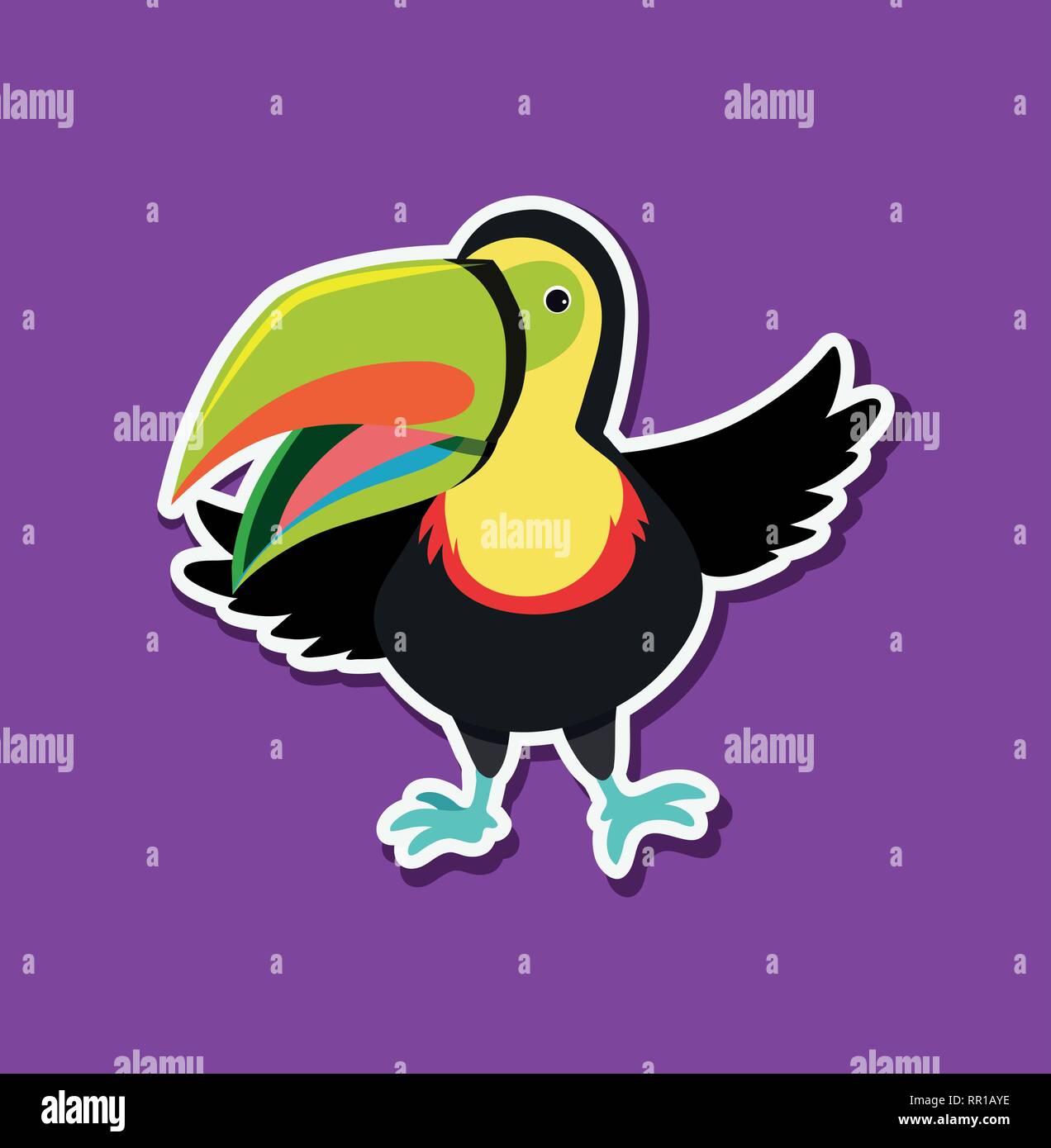 A toucan character on purple template illustration Stock Vector Image ...