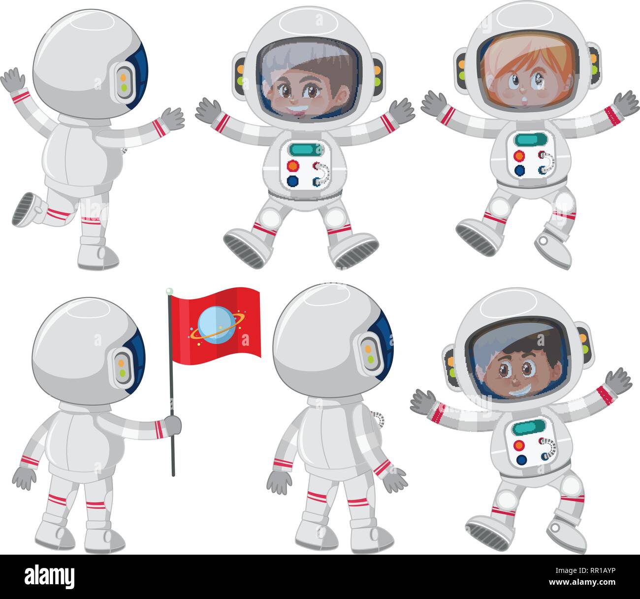 Set of astronaut character illustration Stock Vector Image & Art - Alamy