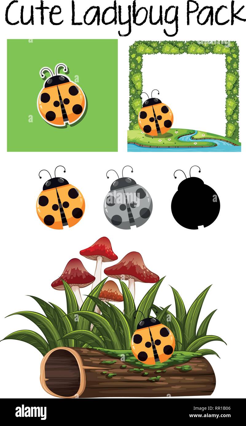 Lady bug log Stock Vector Images - Alamy