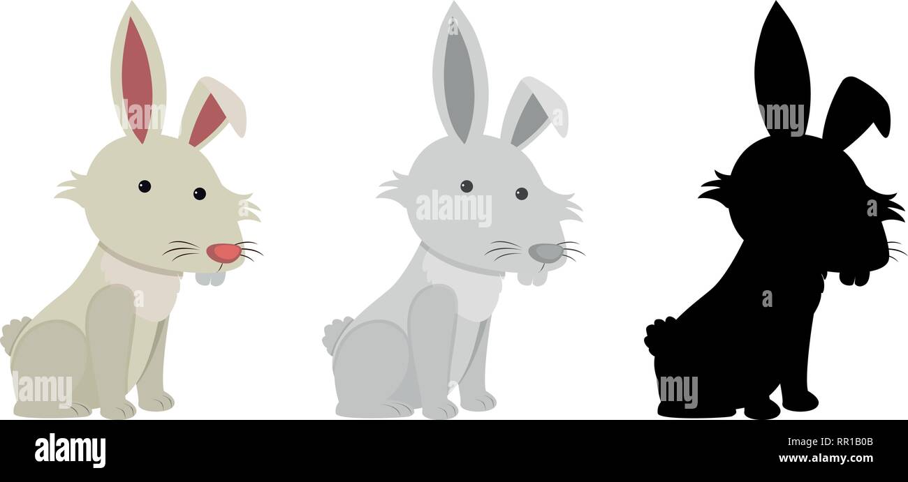 set of rabbits white background illustration Stock Vector Image & Art ...