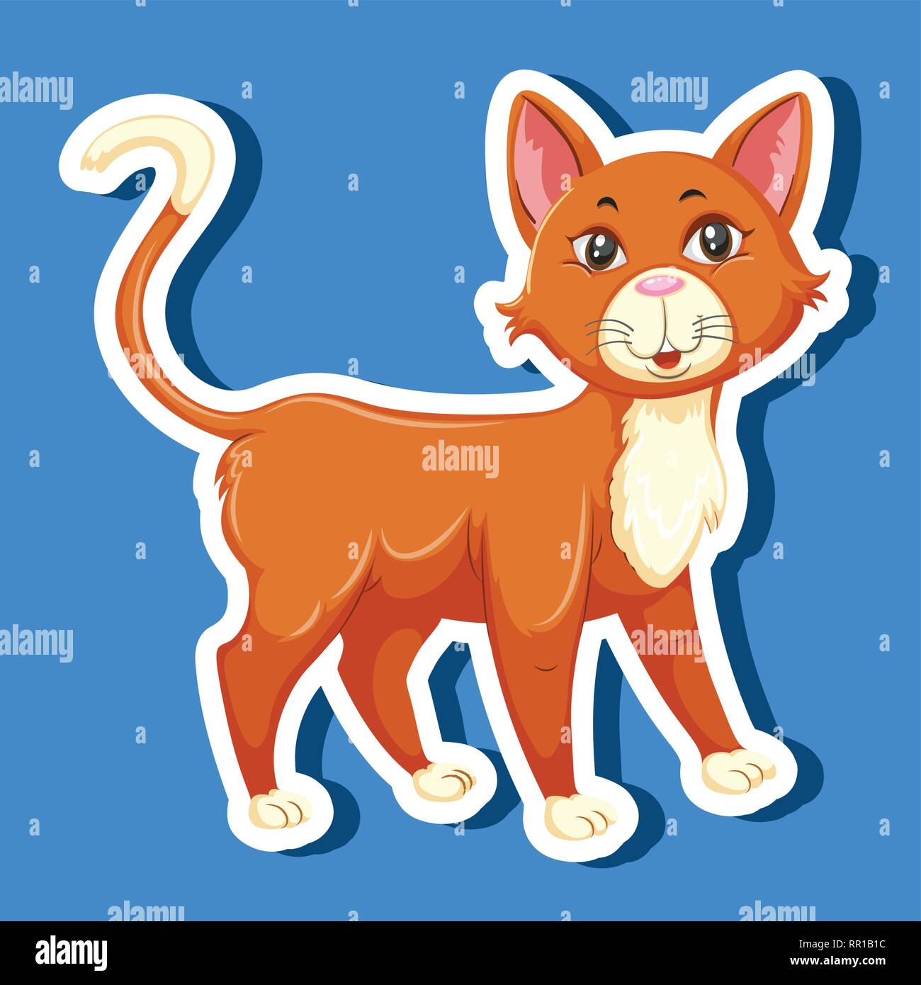 A simple cat sticker illustration Stock Vector Image & Art - Alamy