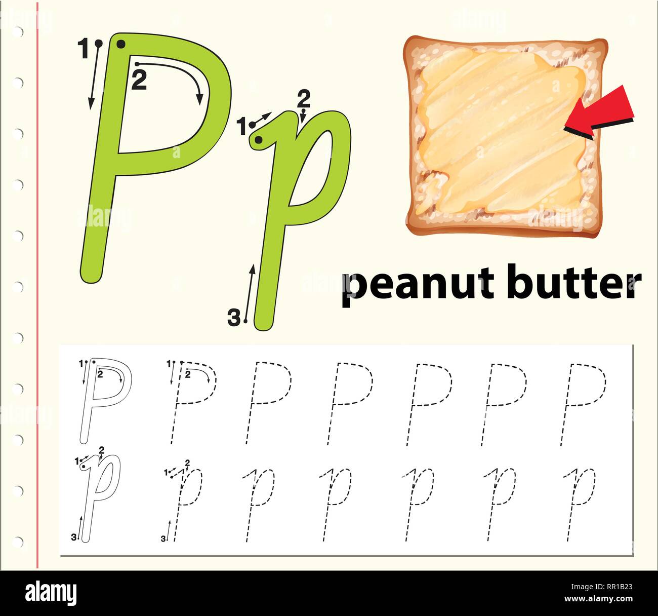 Write the letter P english card illustration Stock Vector Image & Art ...