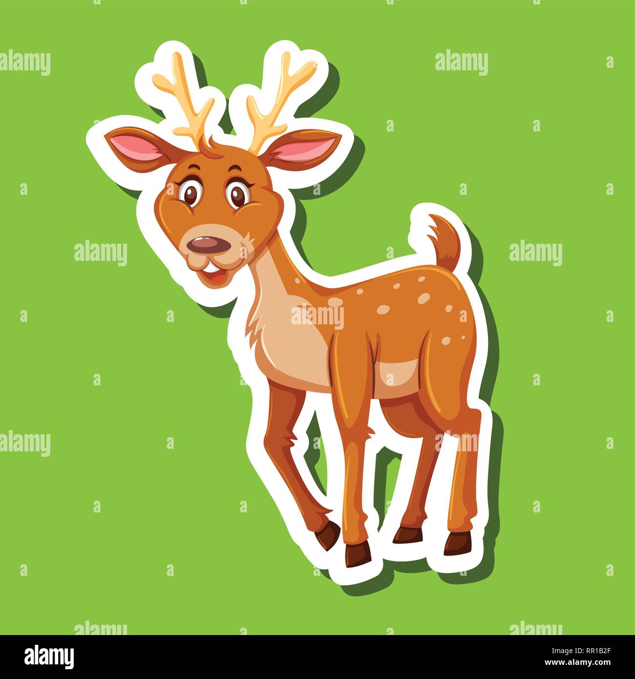 A simple dear sticker illustration Stock Vector Image & Art - Alamy