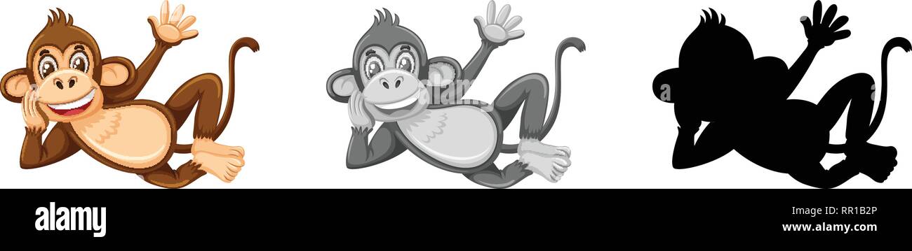 Set of monkey character illustration Stock Vector Image & Art - Alamy