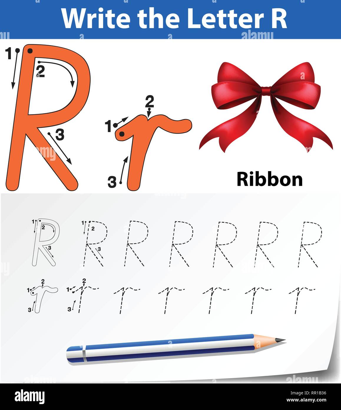 Write the letter r ribbons illustration Stock Vector Image & Art - Alamy