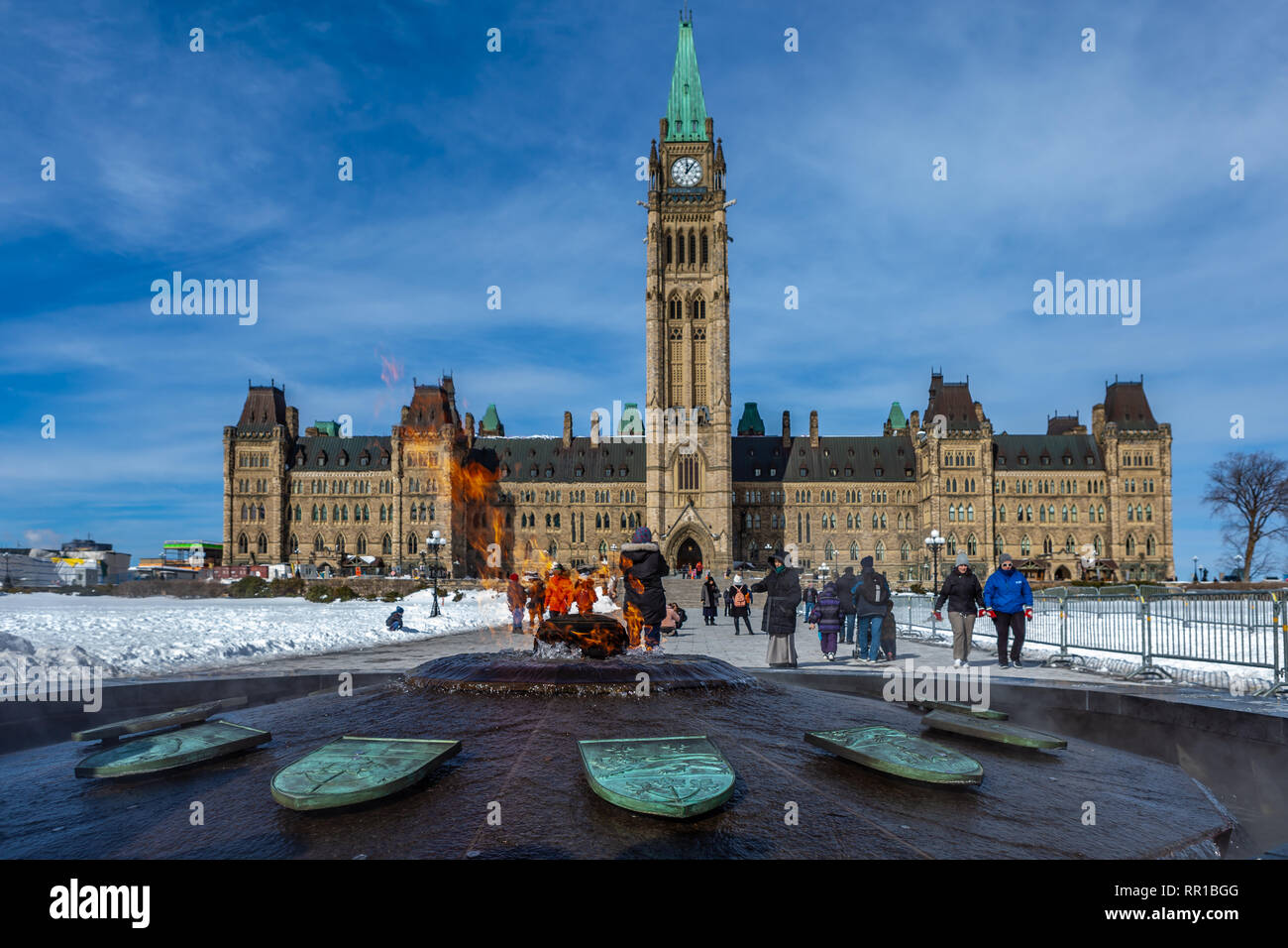 Details of Federal Parliament Building of Canada in Ottawa, North ...