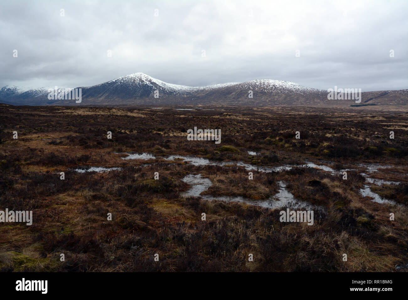 A view of Rannoch Moor looking towards Glen Etive in the Glencoe area ...
