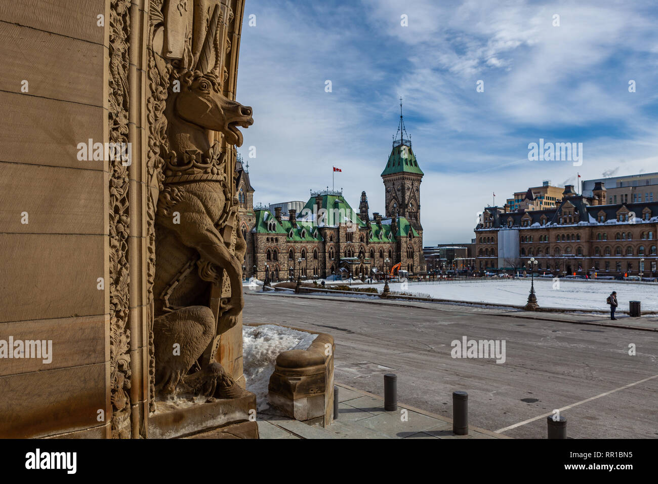 Details of Federal Parliament Building of Canada in Ottawa, North ...