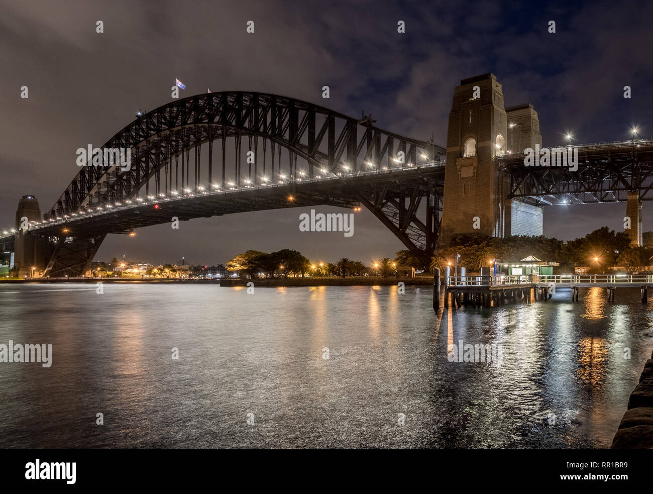 sydney harbour bridge at night with reflection Stock Photo - Alamy