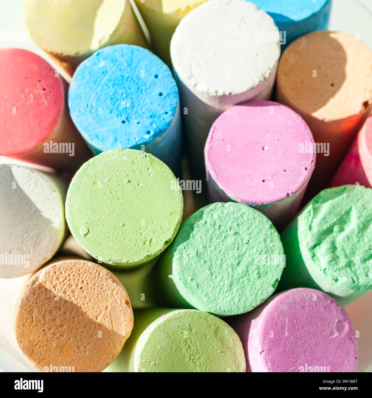 Pack of Jumbo Sidewalk Chalk, Assorted Colors on White Background. Top ...