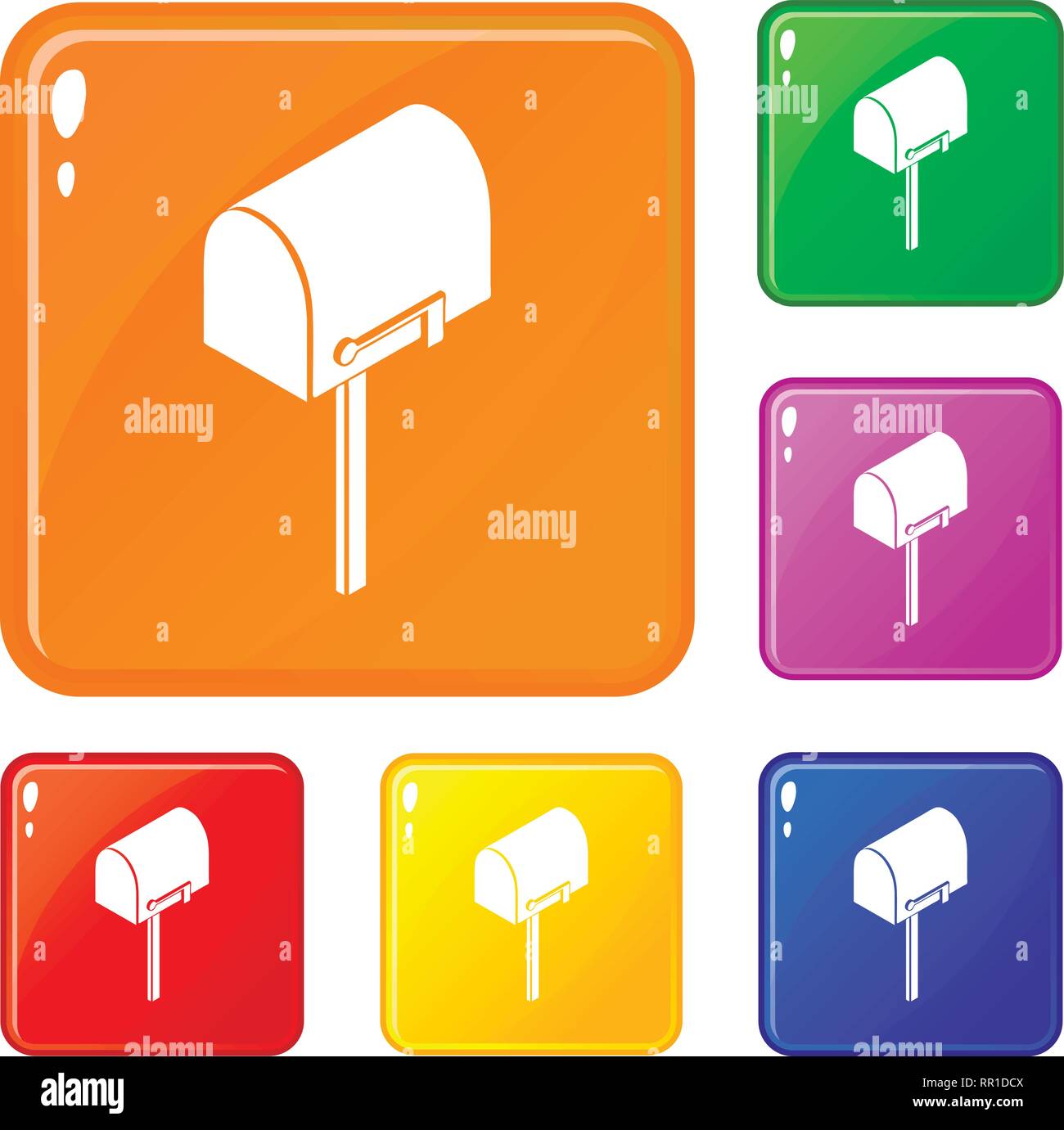 House postbox icons set vector color Stock Vector Image & Art - Alamy