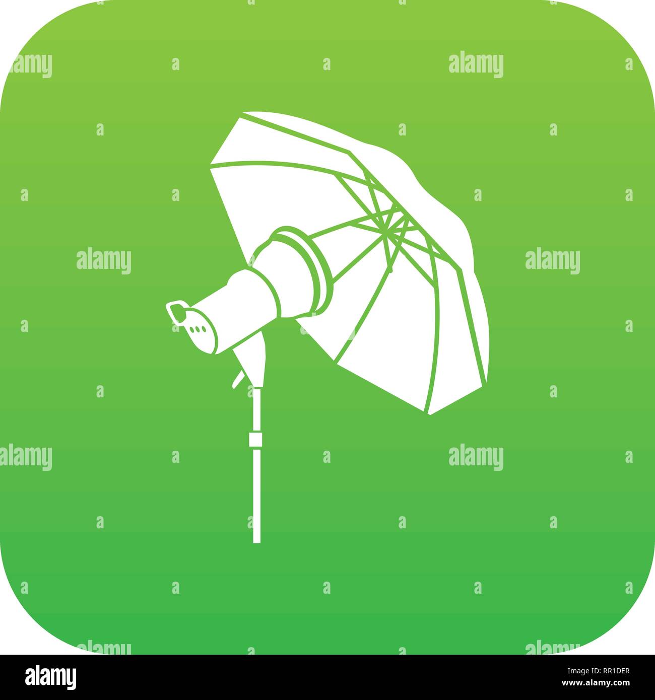Studio flash with umbrella icon green vector Stock Vector Image & Art ...