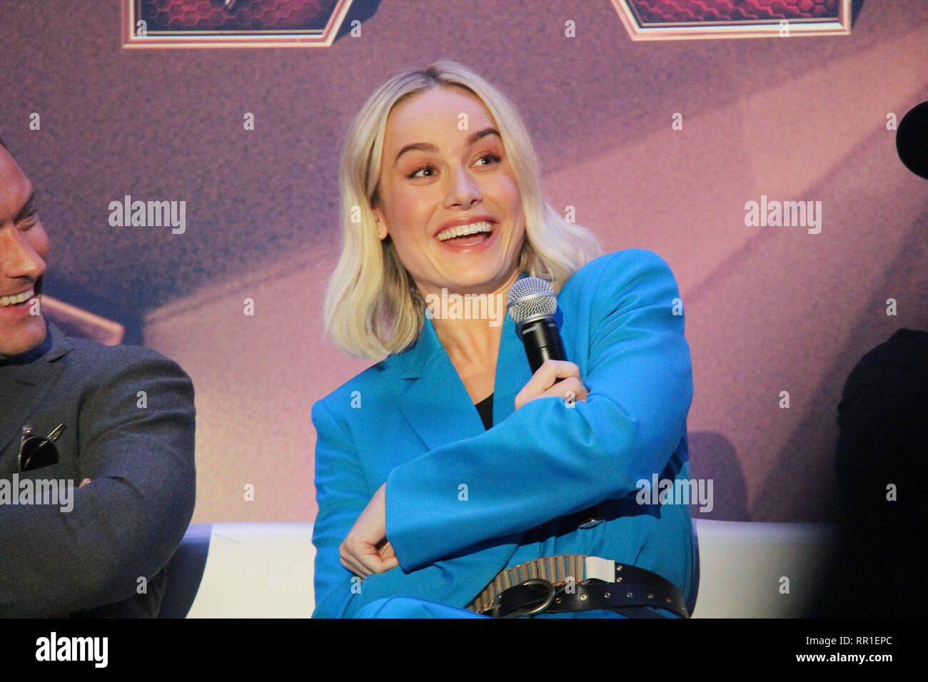 Brie Larson 02/22/2019 "Captain Marvel" Press Conference held at The ...