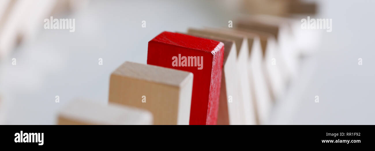 One red winner lottery wood block row Stock Photo - Alamy