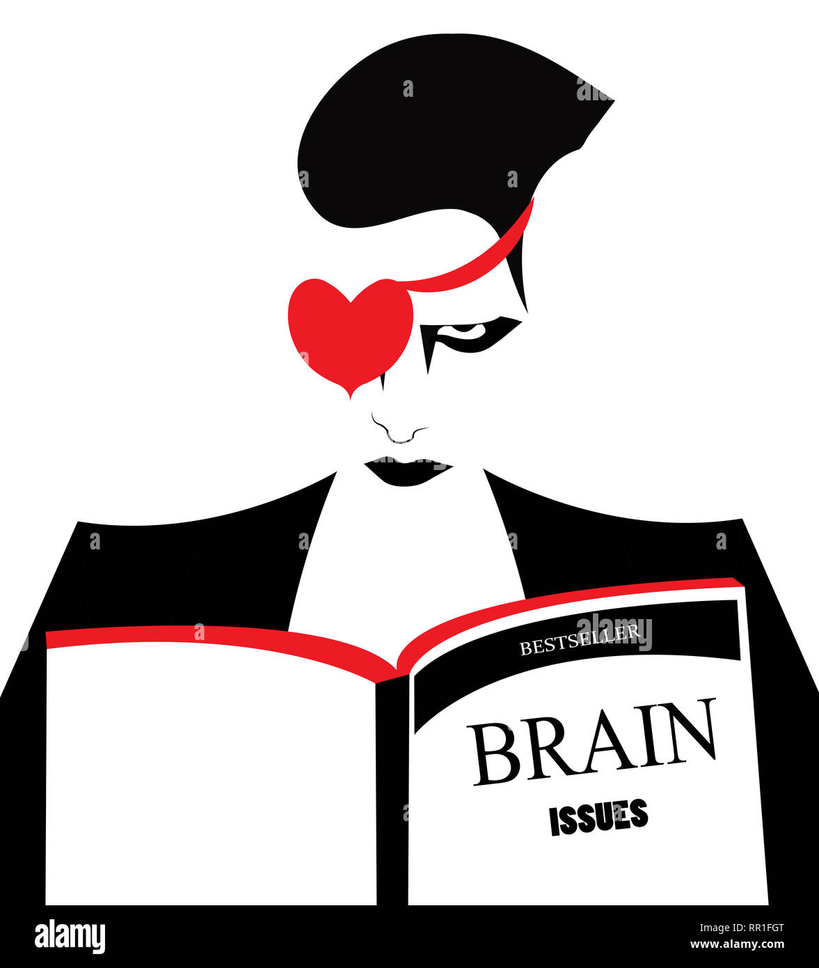 an angry man reading a book about brain issues Stock Photo - Alamy