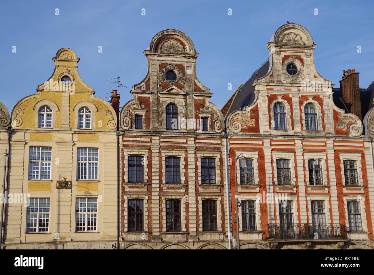 Façades of typical Flemish medieval houses Stock Photo - Alamy