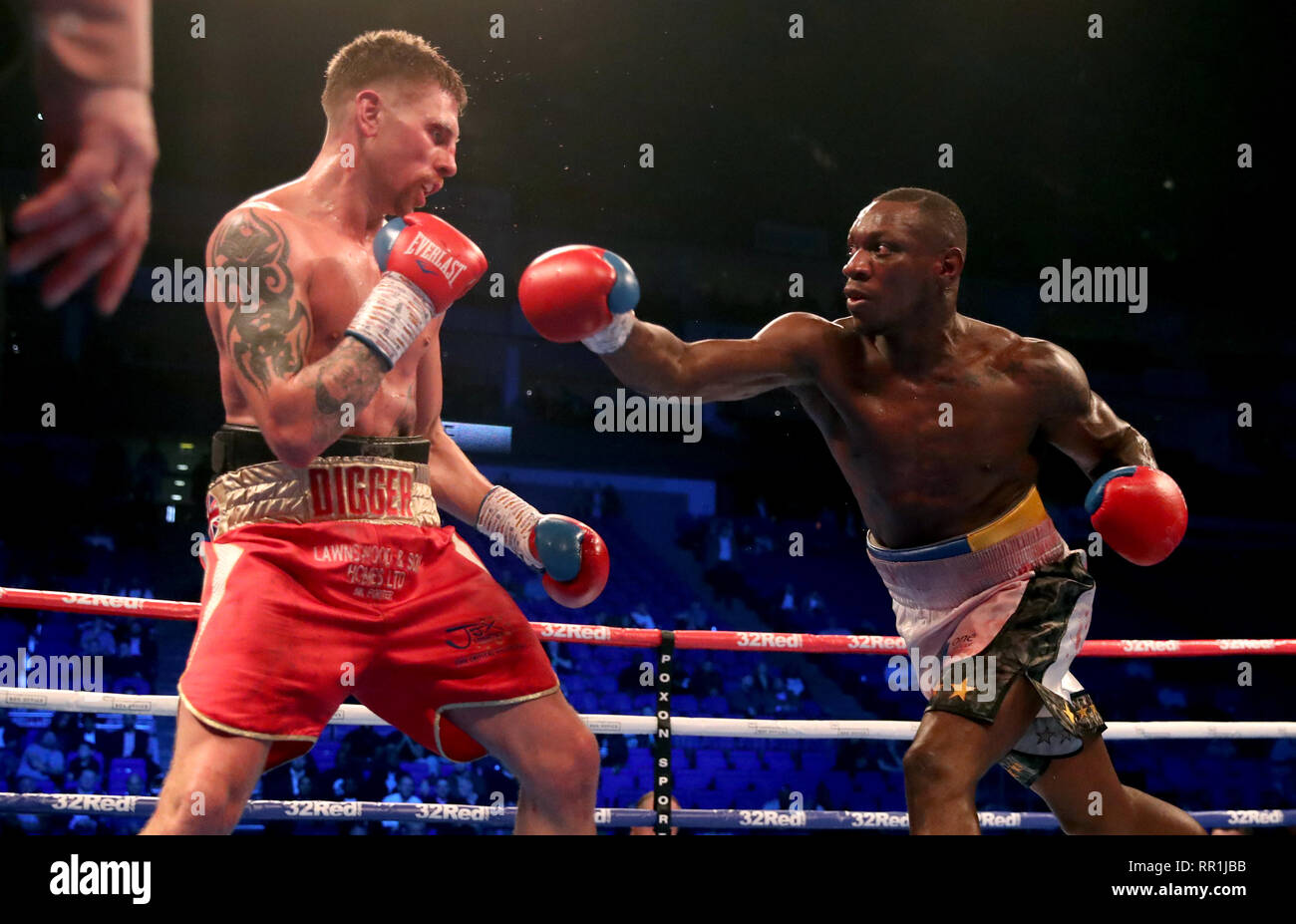 Andre Sterling (right) and Ricky Summers compete during the Eliminator for British Light ...