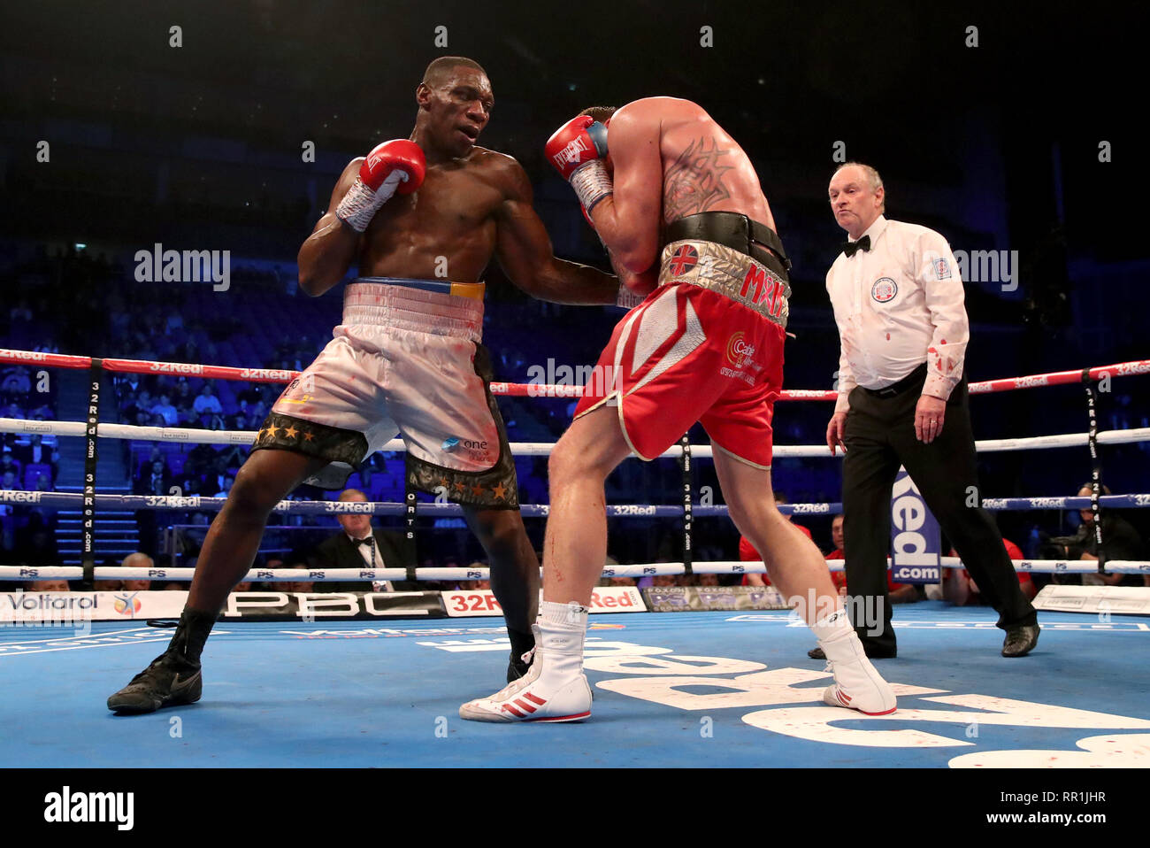 Andre Sterling (left) lands a punch on Ricky Summers during the ...