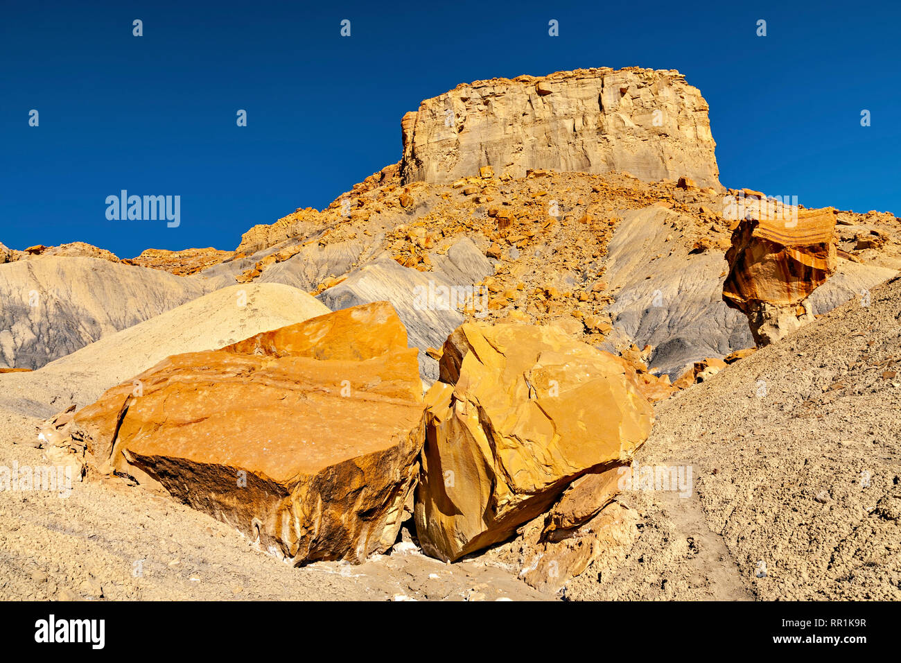 Rock Butte & Rocks Below Stock Photo - Alamy