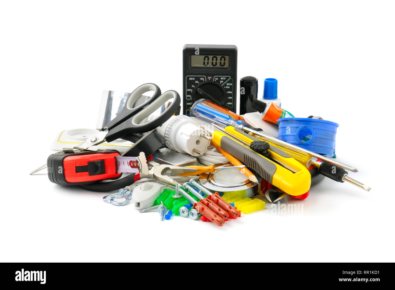 collection tools isolated on white background Stock Photo - Alamy