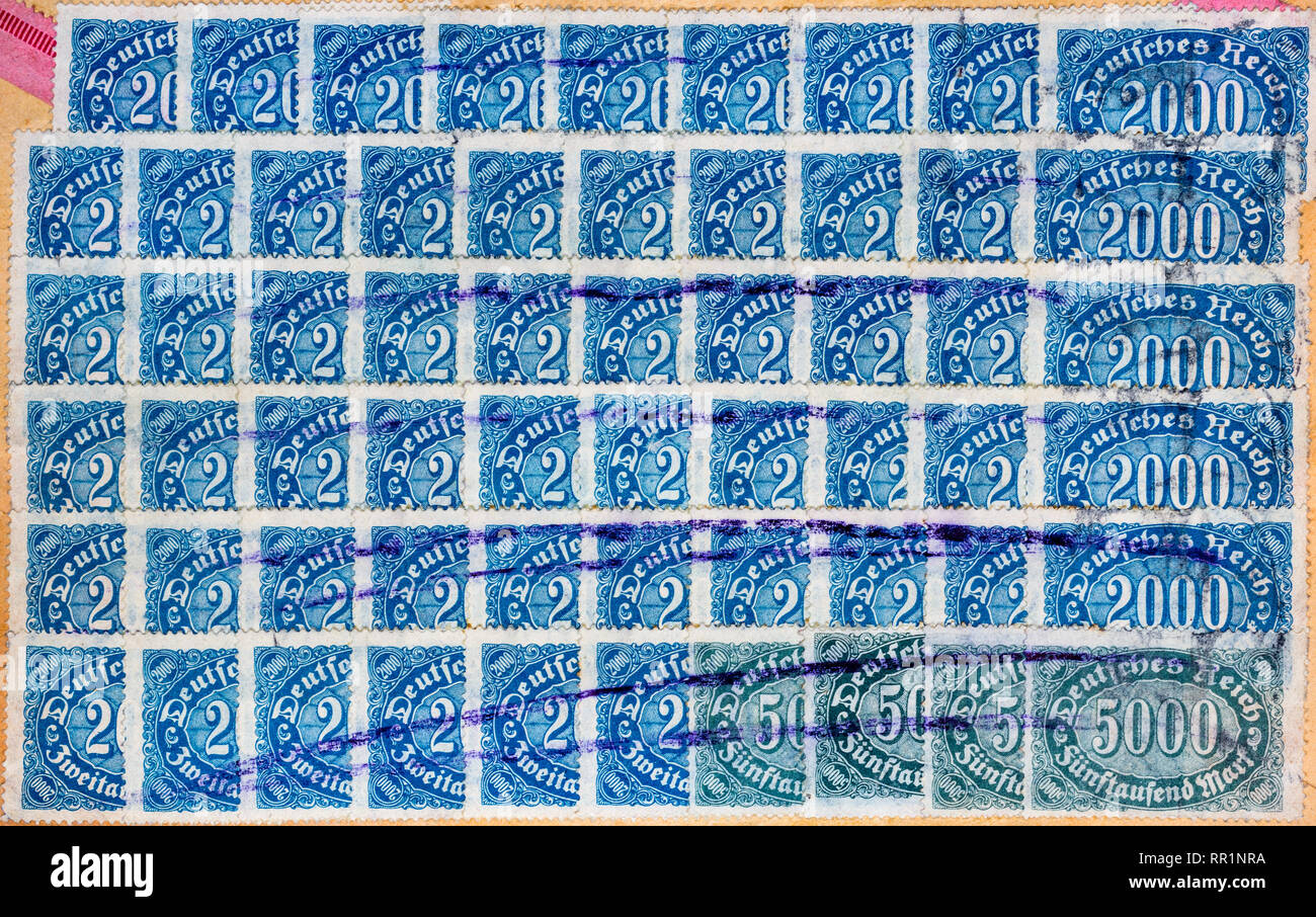 Multiple stamps necessary for tens of millions of marks for letters ...