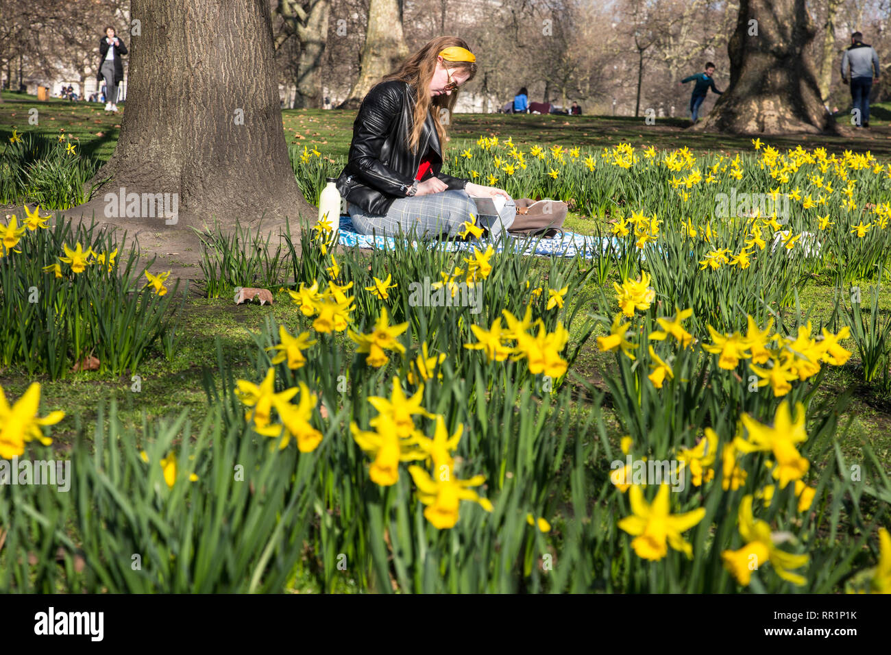 Fenna Harm (19) from germany enjoys the warm temperatures as Spring ...