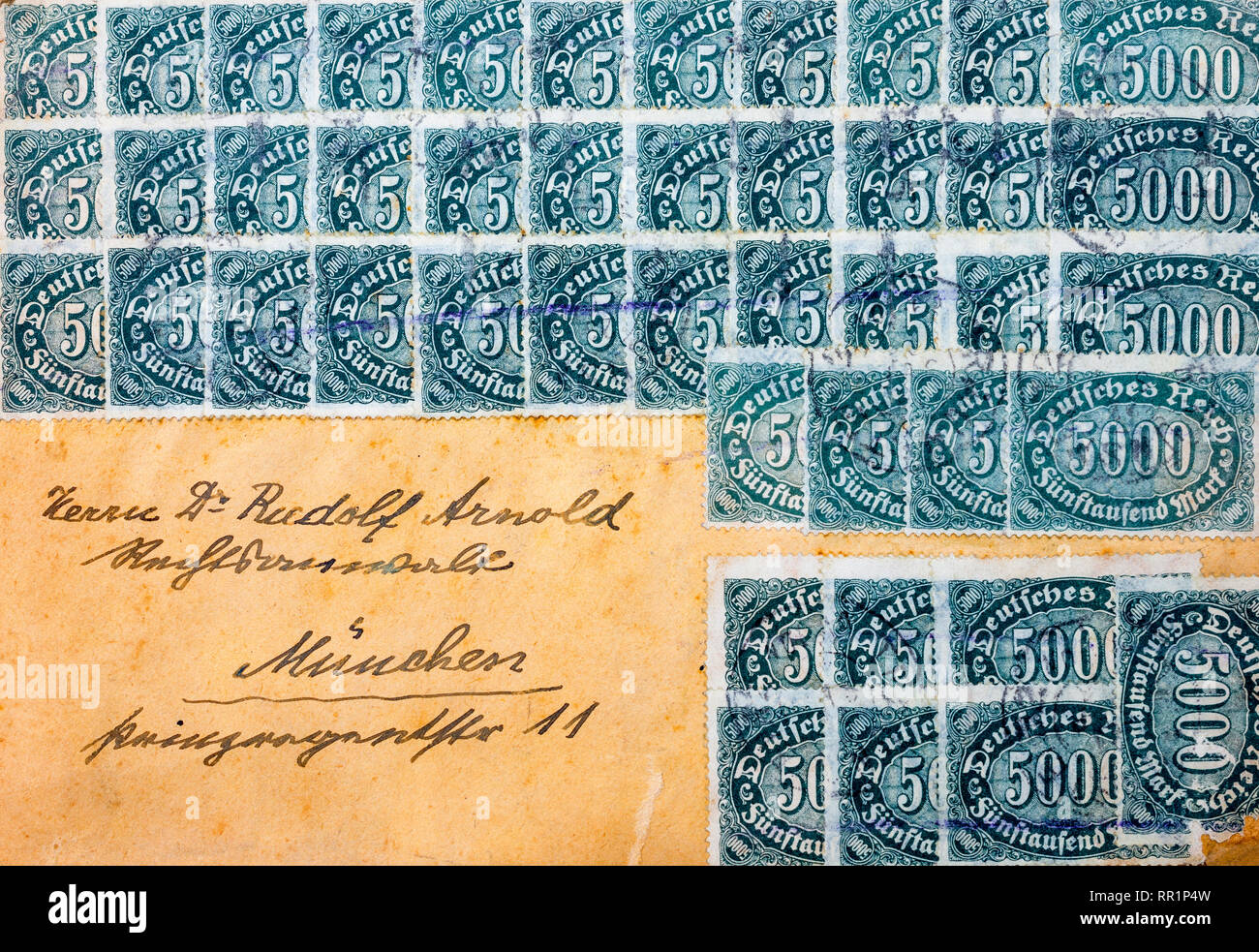 Multiple stamps necessary for tens of millions of marks for letters ...