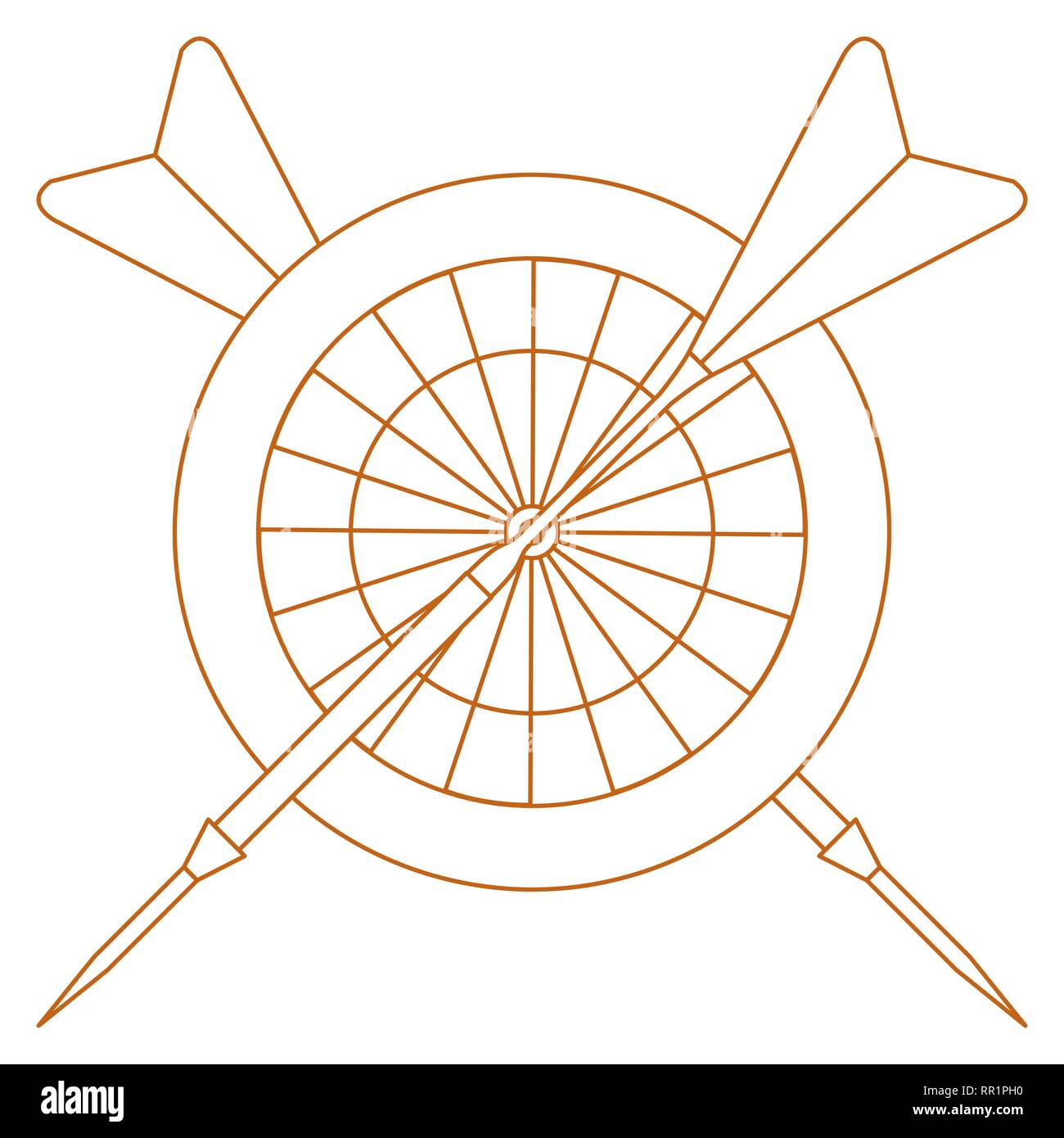Vector illustration of target and arrows for darts. Sports theme ...