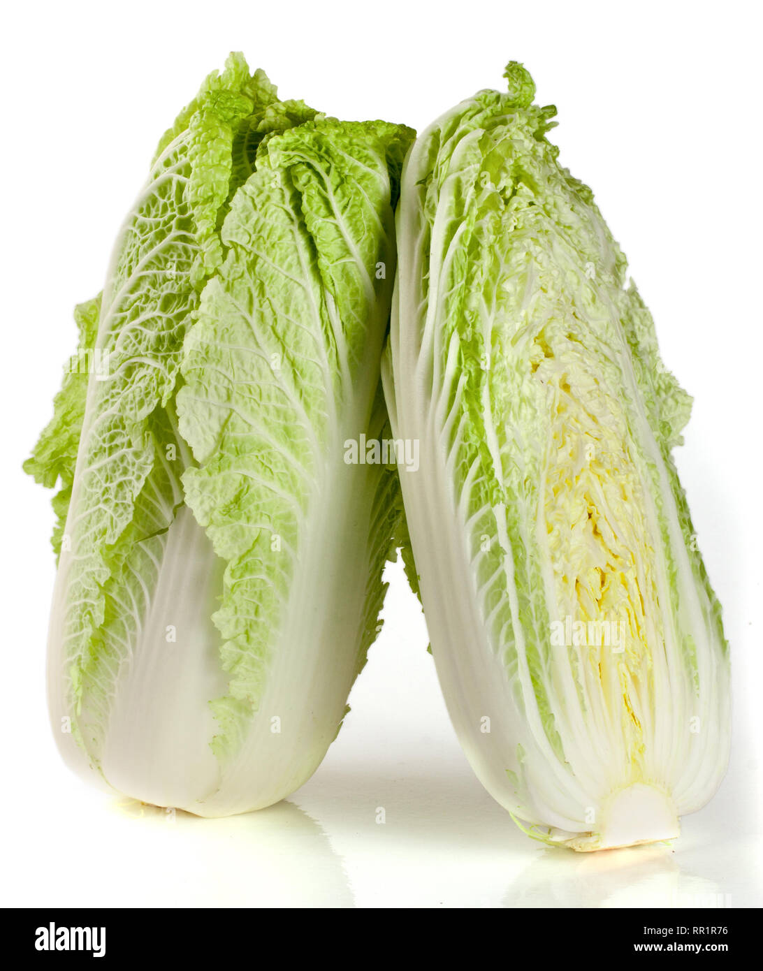 chinese cabbage and half isolated on white background Stock Photo - Alamy