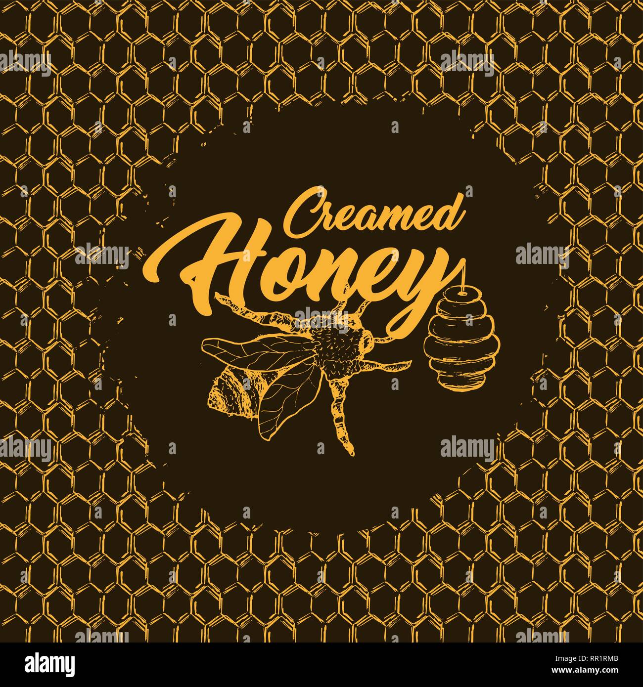 Honeycomb Illustration Vintage