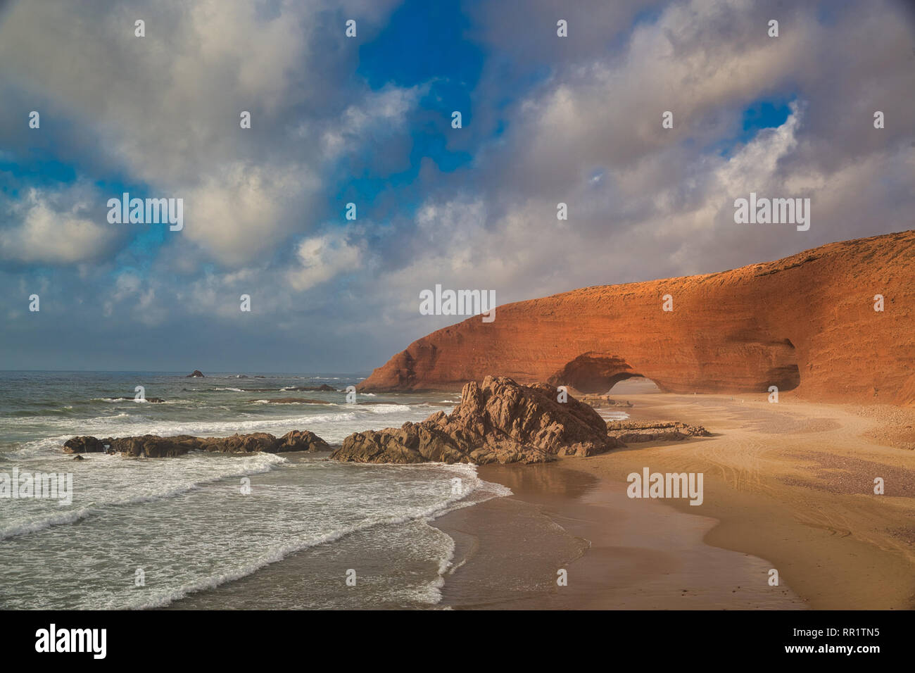 Stunning view of a Legzira beach in Morocco Stock Photo - Alamy
